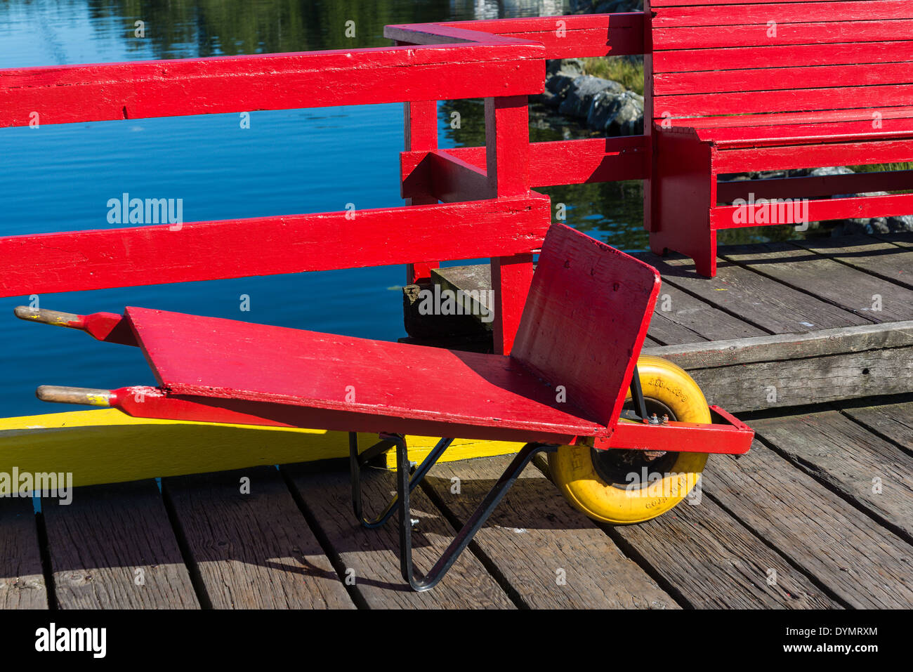 red wheelbarrow Stock Photo - Alamy