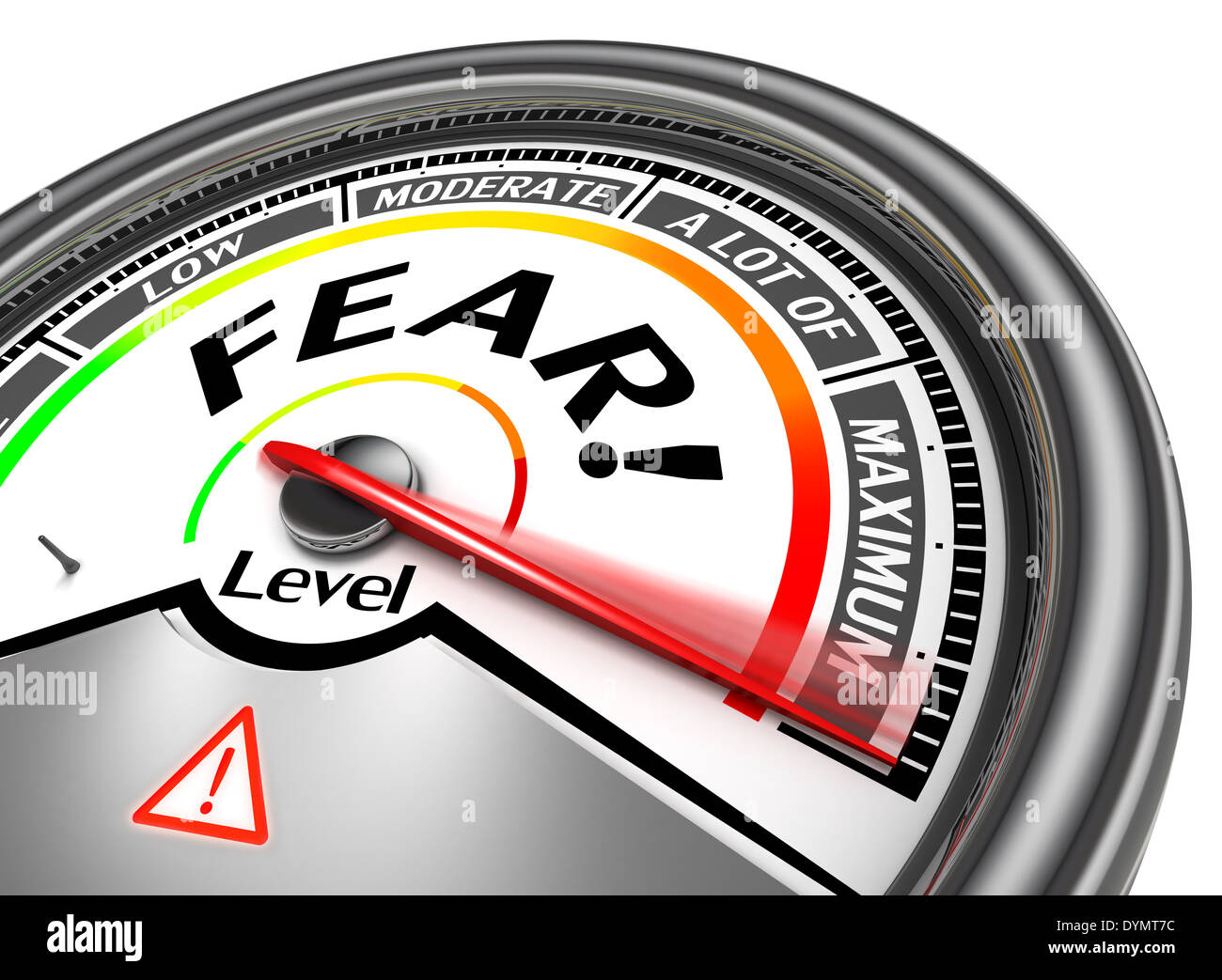 fear conceptual meter indicate maximum, isolated on white background ...