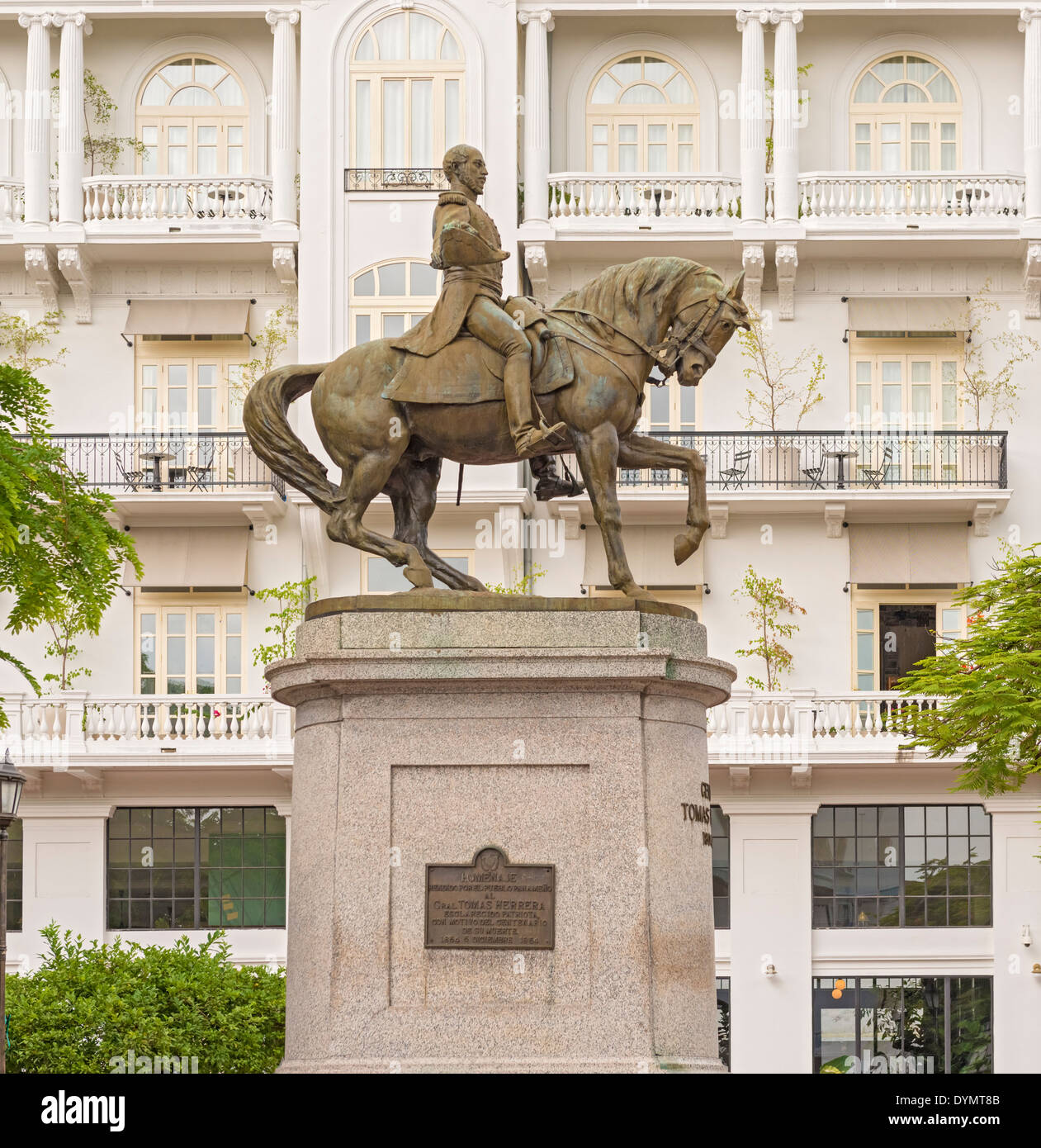 Statue of General Tomas Herrera, Historical Old Town, Panama City Stock ...