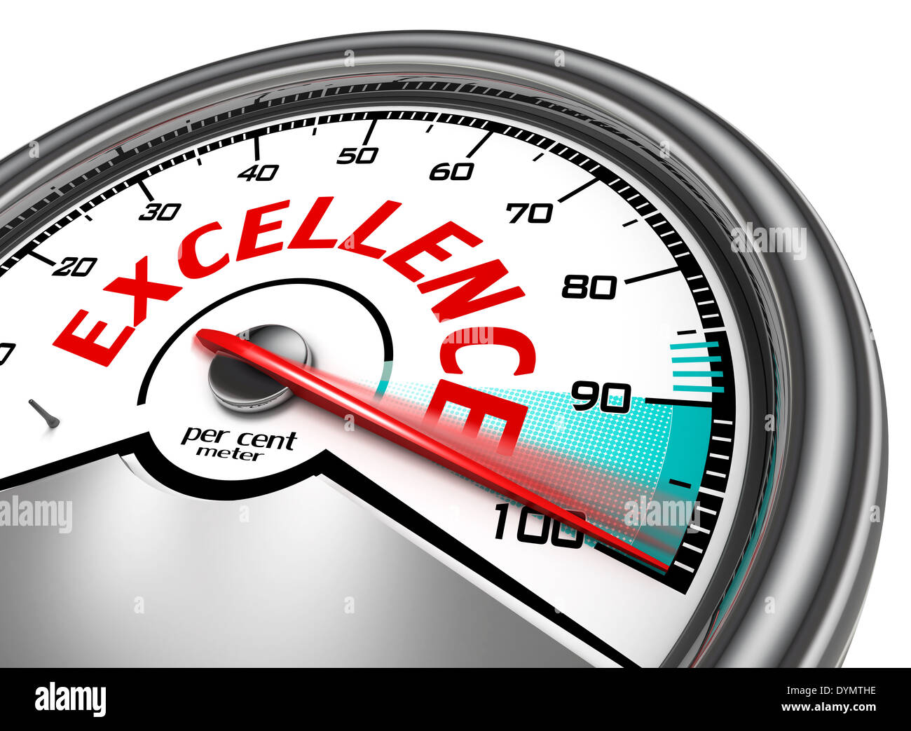 excellence conceptual meter indicate maximum, isolated on white ...