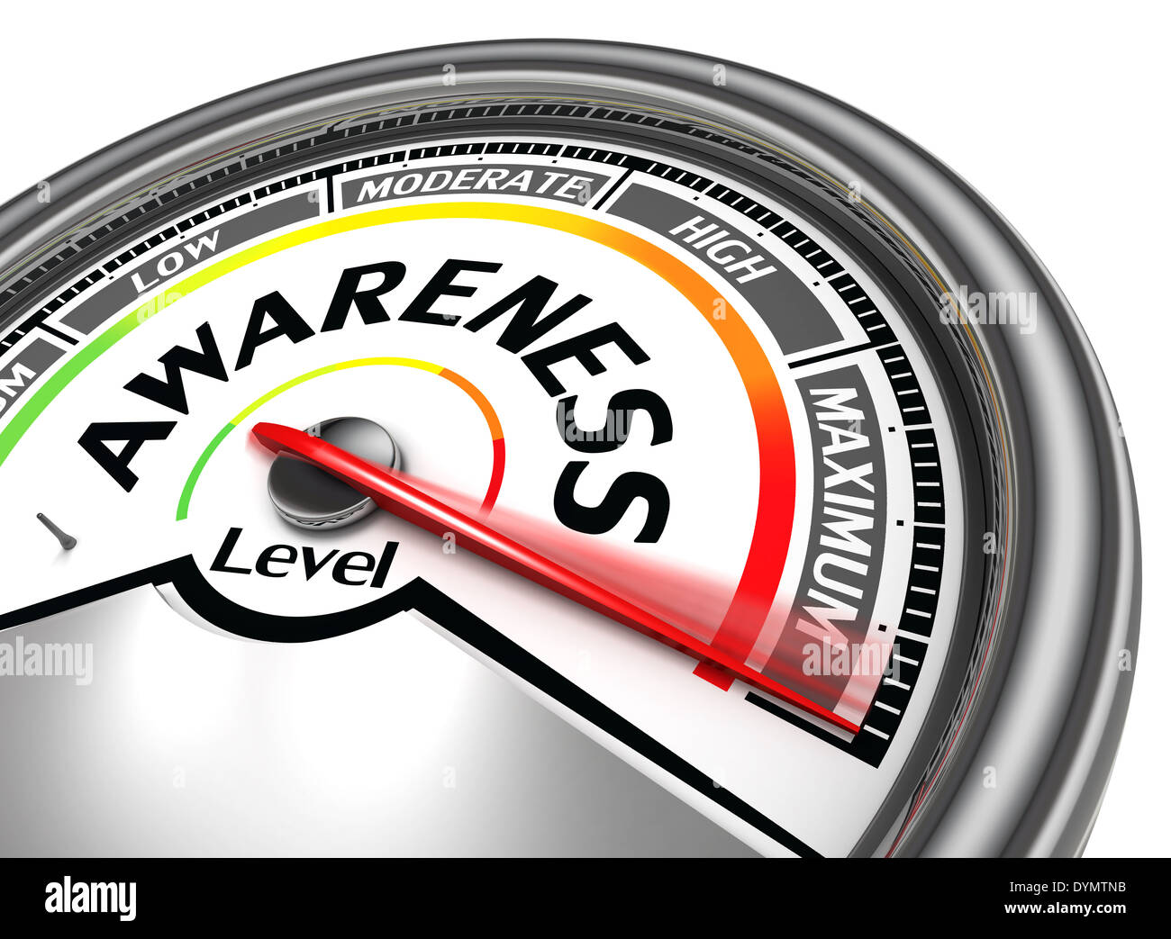 awareness level conceptual meter, isolated on white background Stock ...