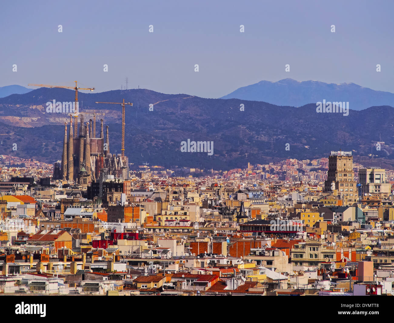 Montjuic hill skyline view hi-res stock photography and images - Alamy