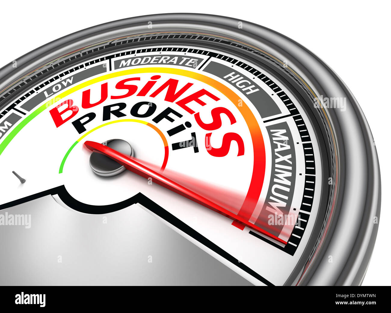 business profit conceptual meter indicate maximum, isolated on white ...