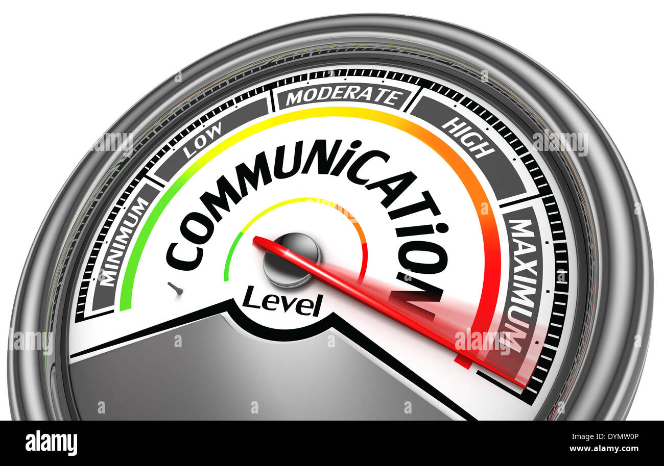 communication level meter indicate maximum, isolated on white ...