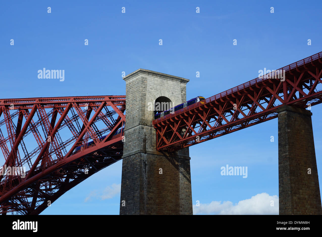 Train crossing the Forth Railway Bridge Stock Photo - Alamy