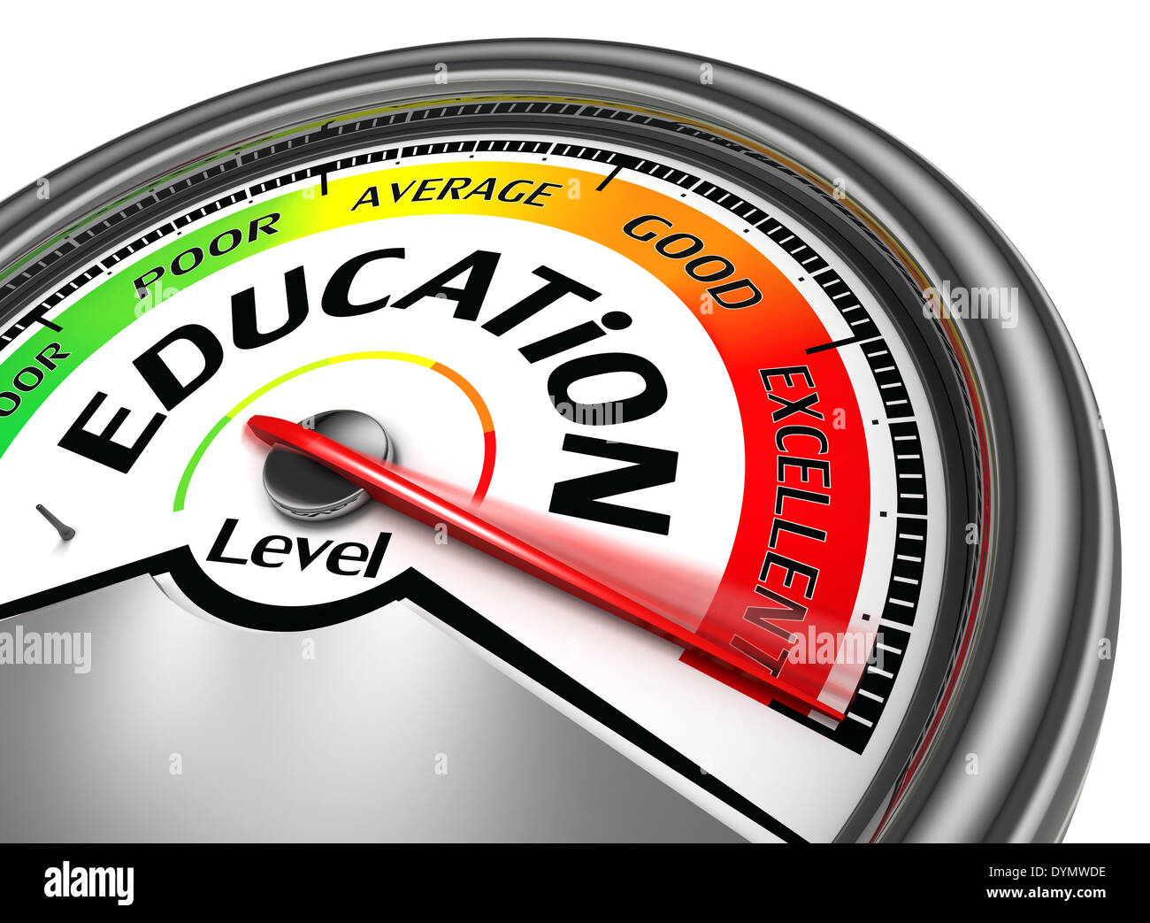 education level conceptual meter indicate hundred per cent, isolated on ...