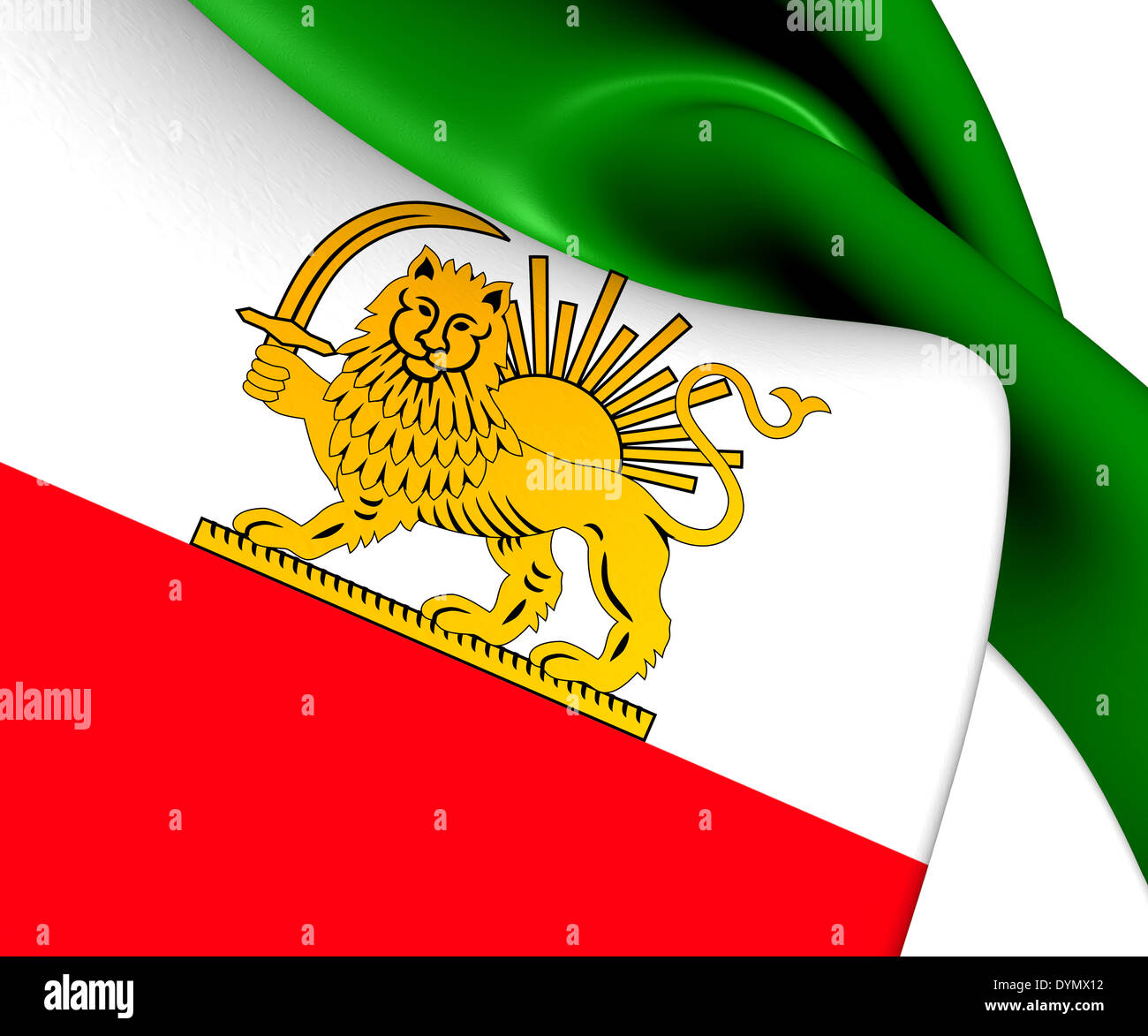 Flag of Iran (1964-1980). Close Up Stock Photo - Alamy
