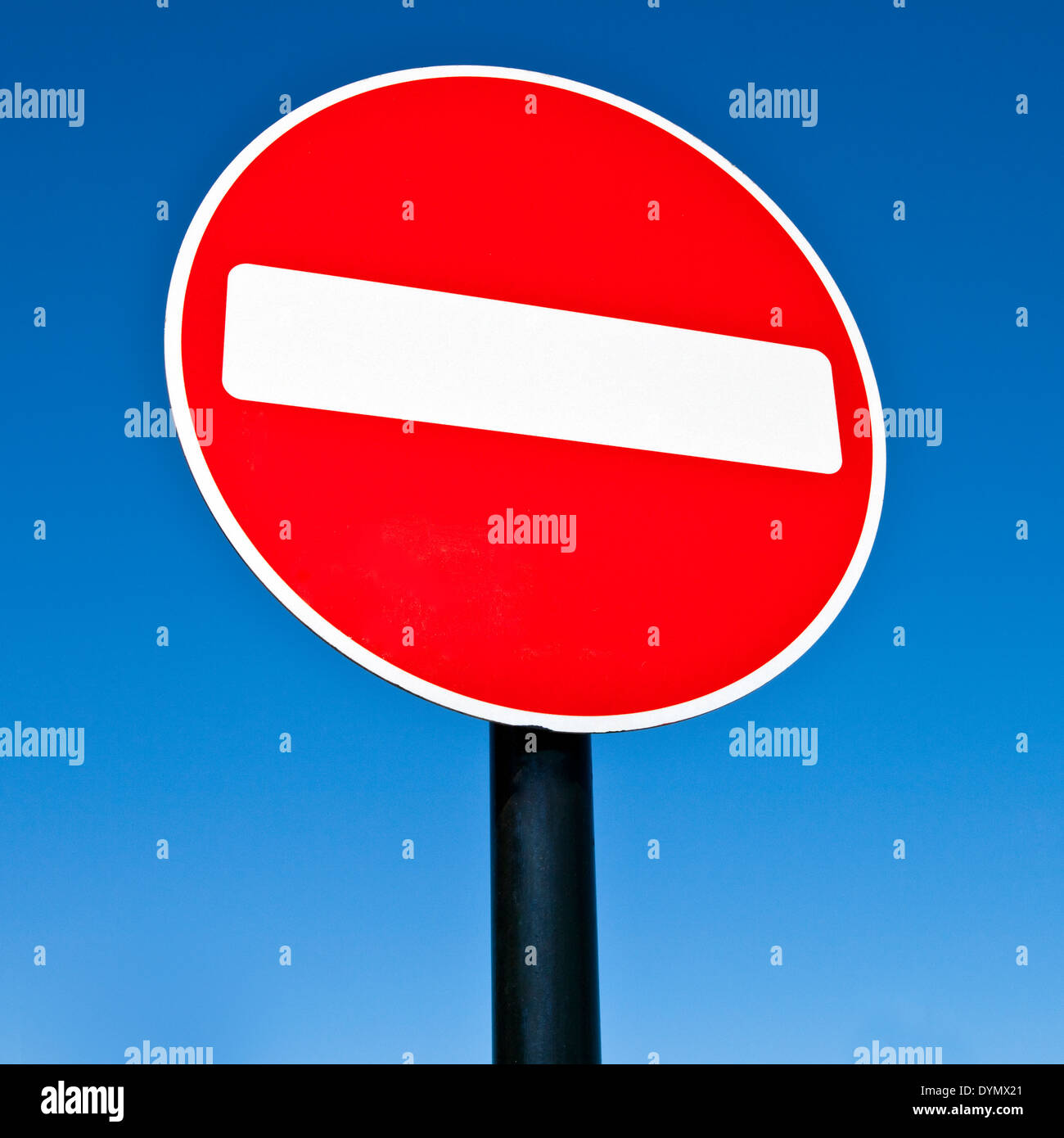 NO ENTRY Sign over a blue sky Stock Photo - Alamy