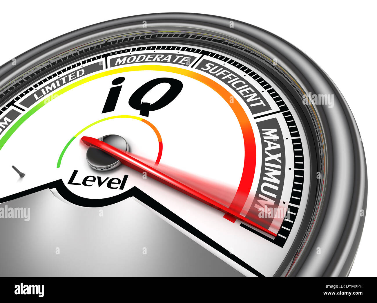 iq conceptual meter indicate maximum, isolated on white background ...