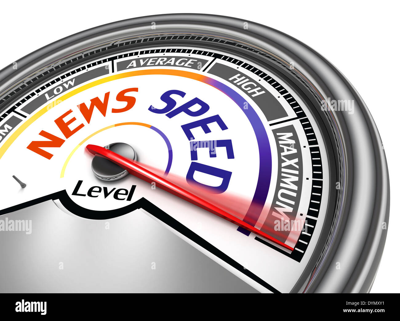 news speed conceptual meter indicate maximum, isolated on white ...