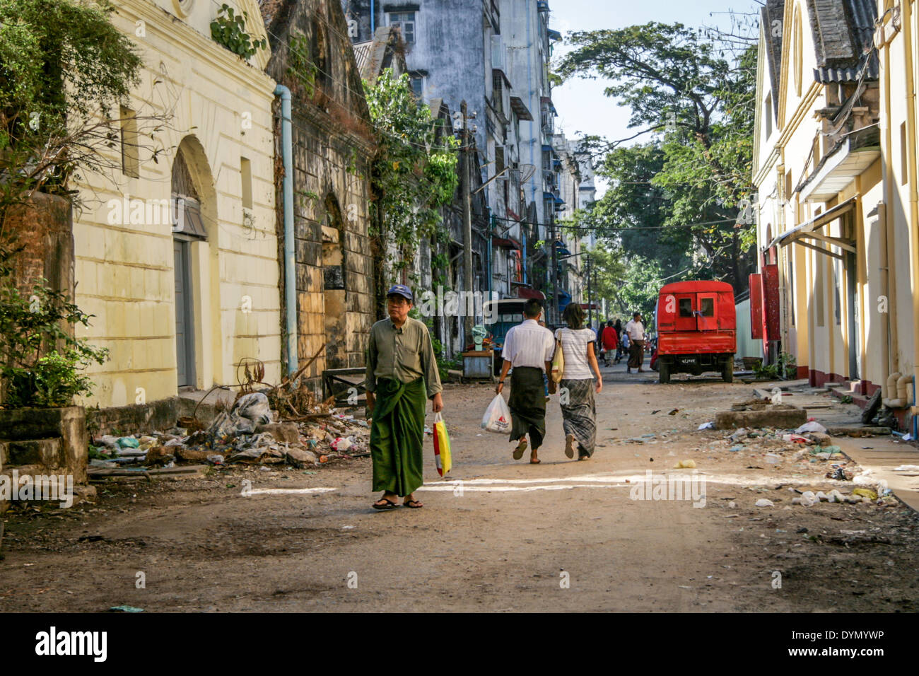 Street scene Yangon Burma Stock Photo - Alamy