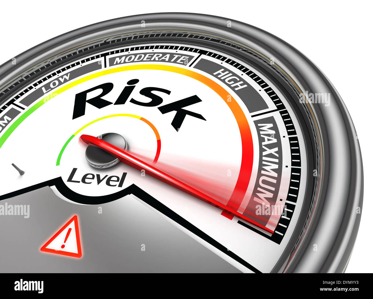 risk level conceptual meter, isolated on white background Stock Photo ...