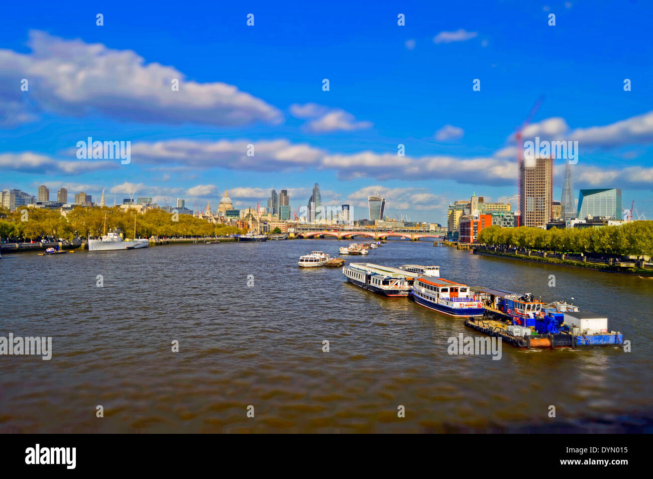 The City of London skyline showing the River Thames, as seen from ...