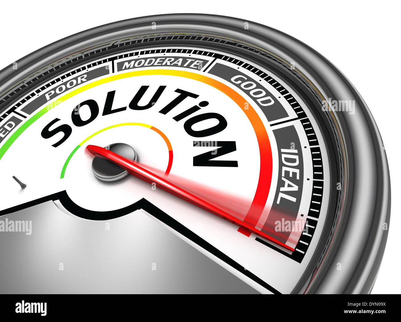 solution conceptual meter, isolated on white background Stock Photo - Alamy