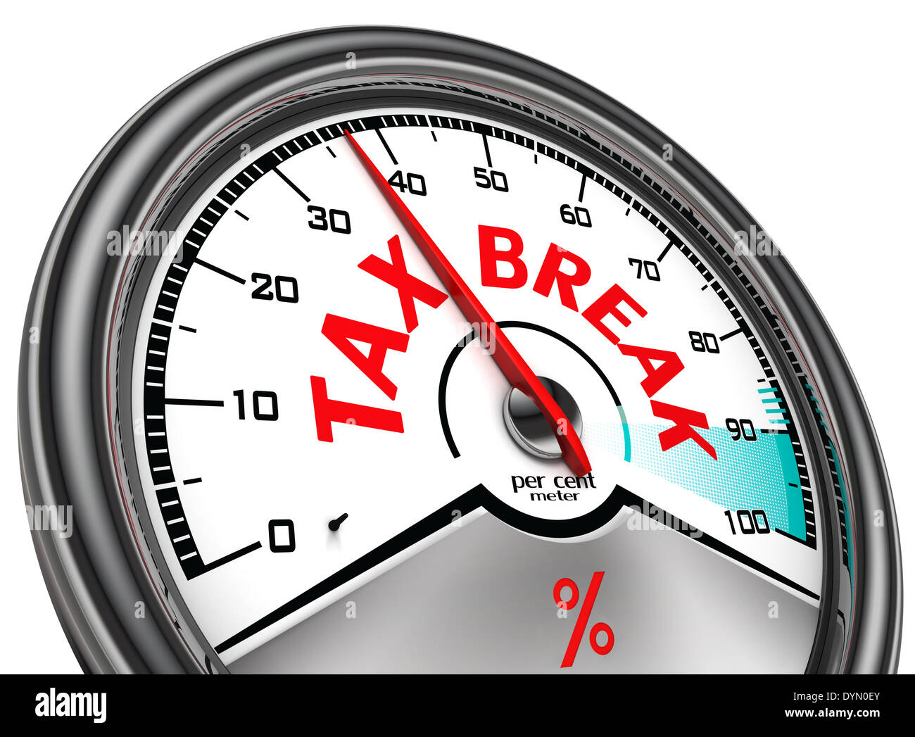 tax break conceptual indicator isolated on white background Stock Photo ...