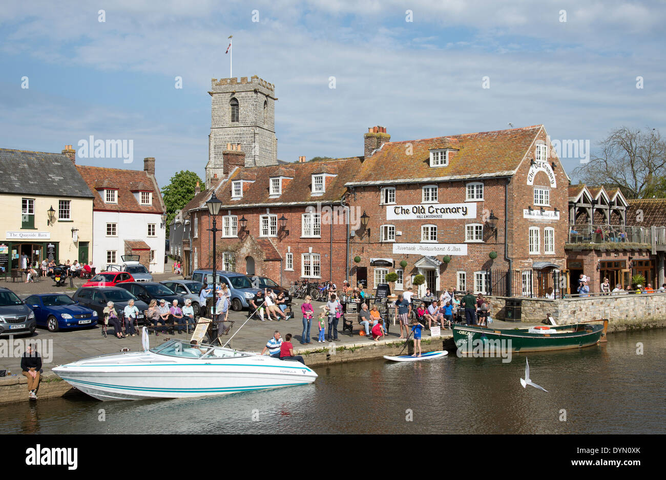 River Frome passes through Wareham in Dorset England UK Stock Photo - Alamy