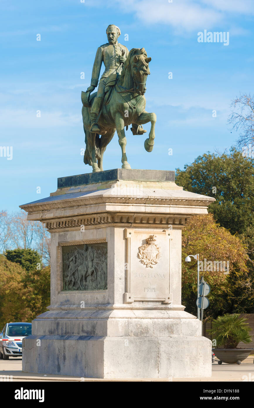 The equestrian statue of General Prim in Barcelona's Parc de la ...