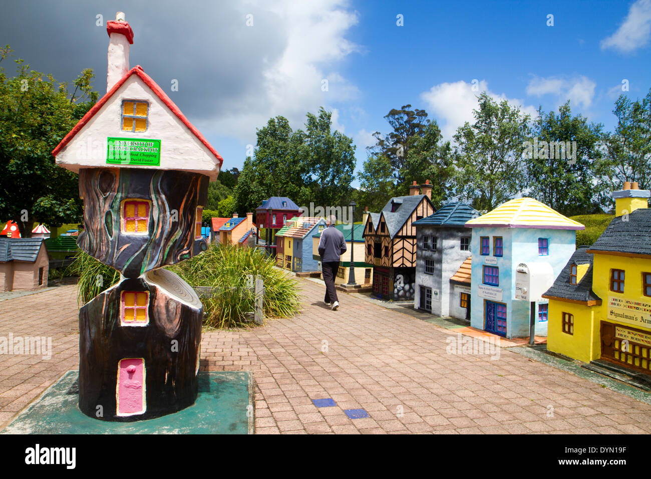 Village of Lower Crackpot at the Tasmazia maze complex Stock Photo - Alamy