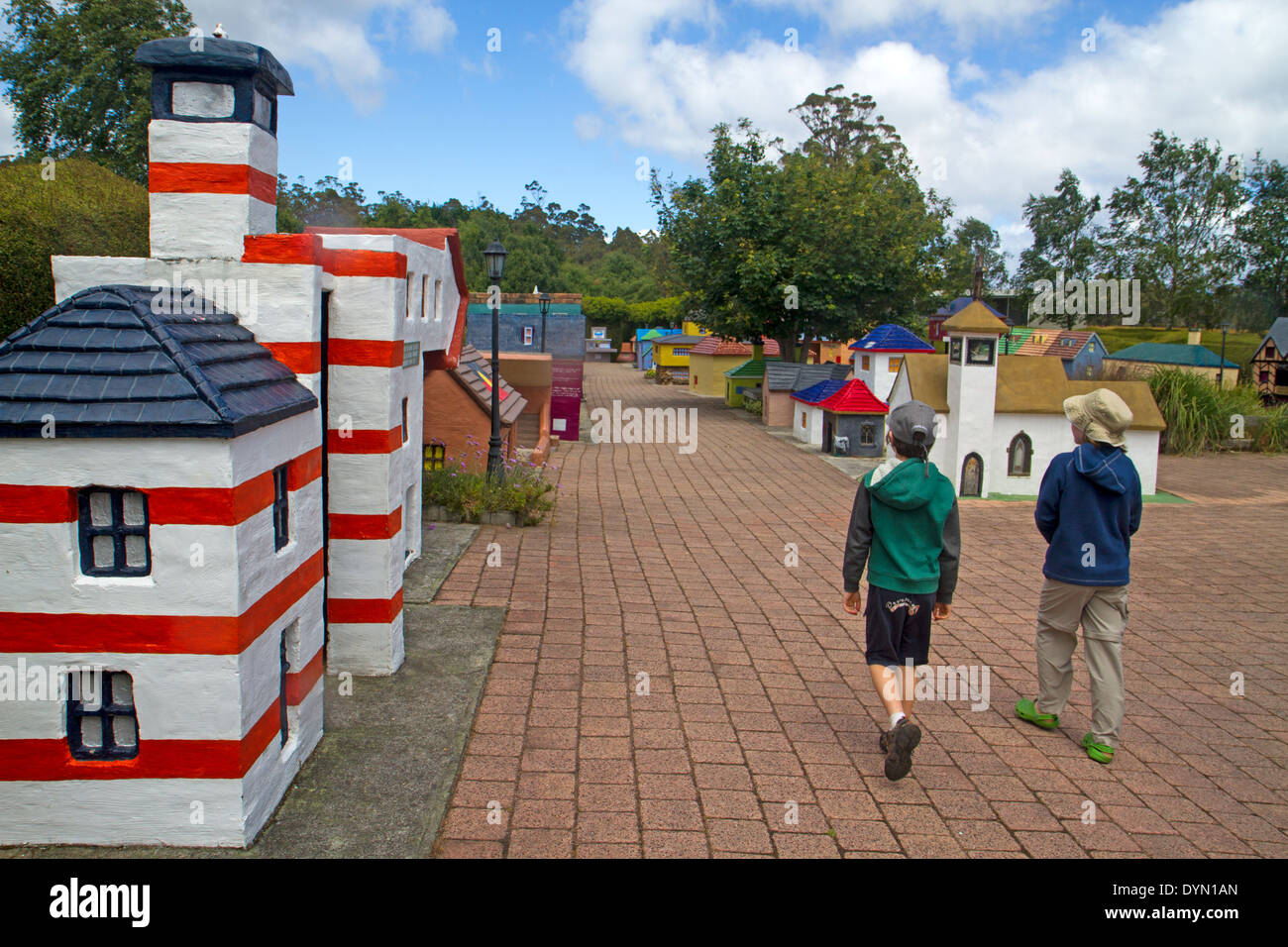 Village of Lower Crackpot at the Tasmazia maze complex Stock Photo - Alamy