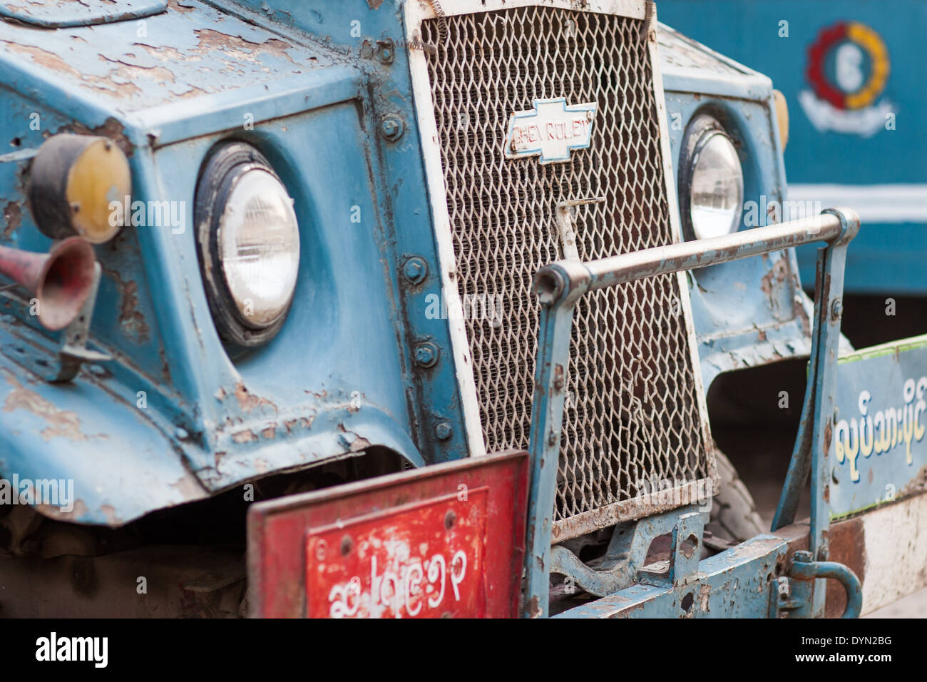 The front of an old bus Mandalay Myanmar Burma Stock Photo - Alamy