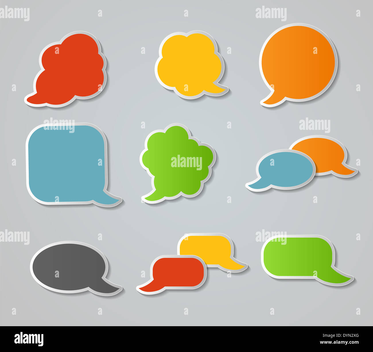 Speech Bubbles Stickers Vector Illustration Stock Photo - Alamy