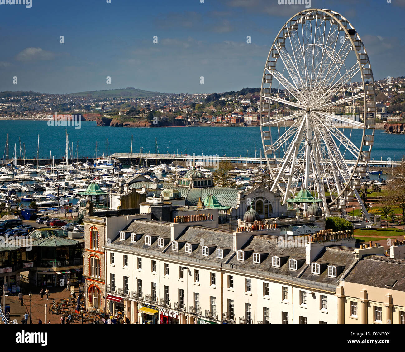 GB - DEVON: Torquay Marina and English Riviera Wheel Stock Photo - Alamy