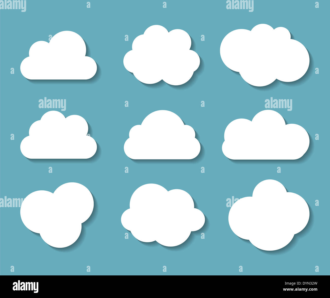 Set of Cloud Shaped Frames Vector Illustration Stock Photo - Alamy