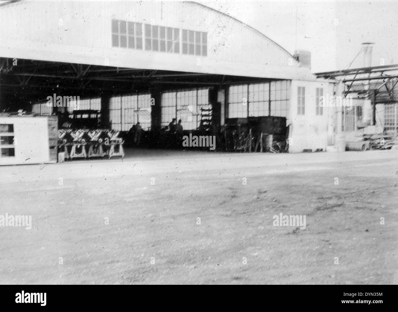 This photo shows a Curtiss aircraft at the Curtiss factory, with ...