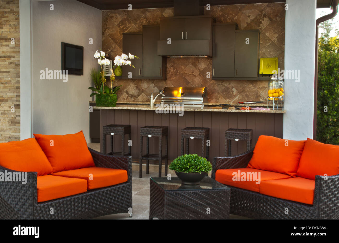 Summer kitchen in luxury home in Windermere, Florida Stock Photo - Alamy