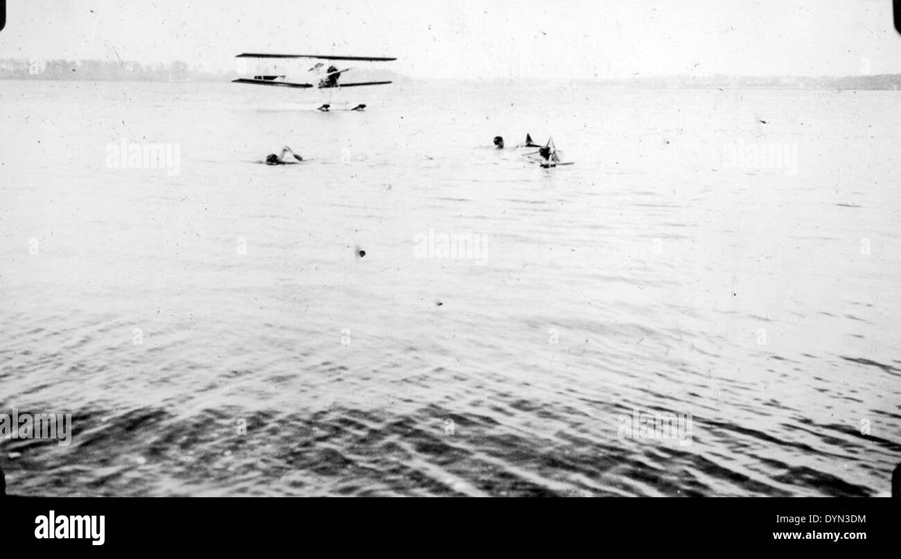 This photo shows a group of seaplanes operating on a lake near North ...