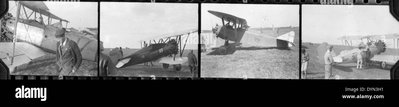 This image features several aircraft, including the Vought O2U-1, a U.S ...