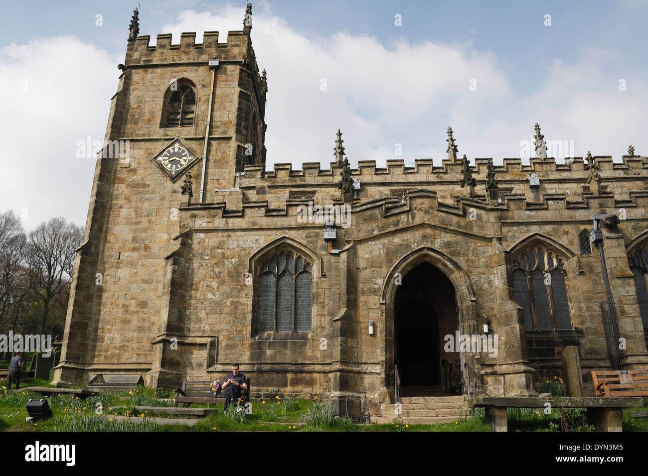 St Nicholas Church building High Bradfield village, suburb of Sheffield England, Peak district ...