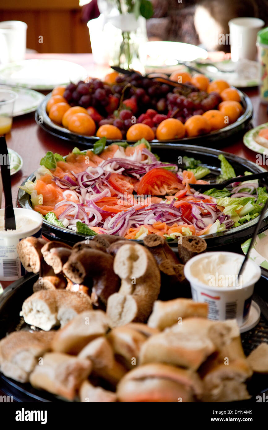 catered brunch foods on trays Stock Photo - Alamy