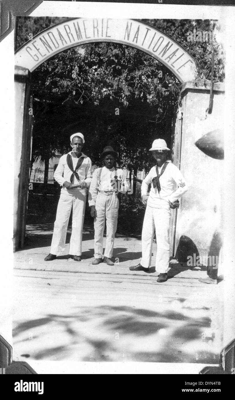 This image shows a U.S. Navy radioman in the Canal Zone, a critical ...