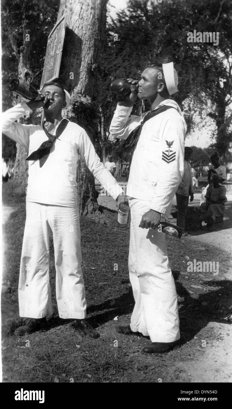This image shows a radioman in the U.S. Navy stationed in the Canal ...