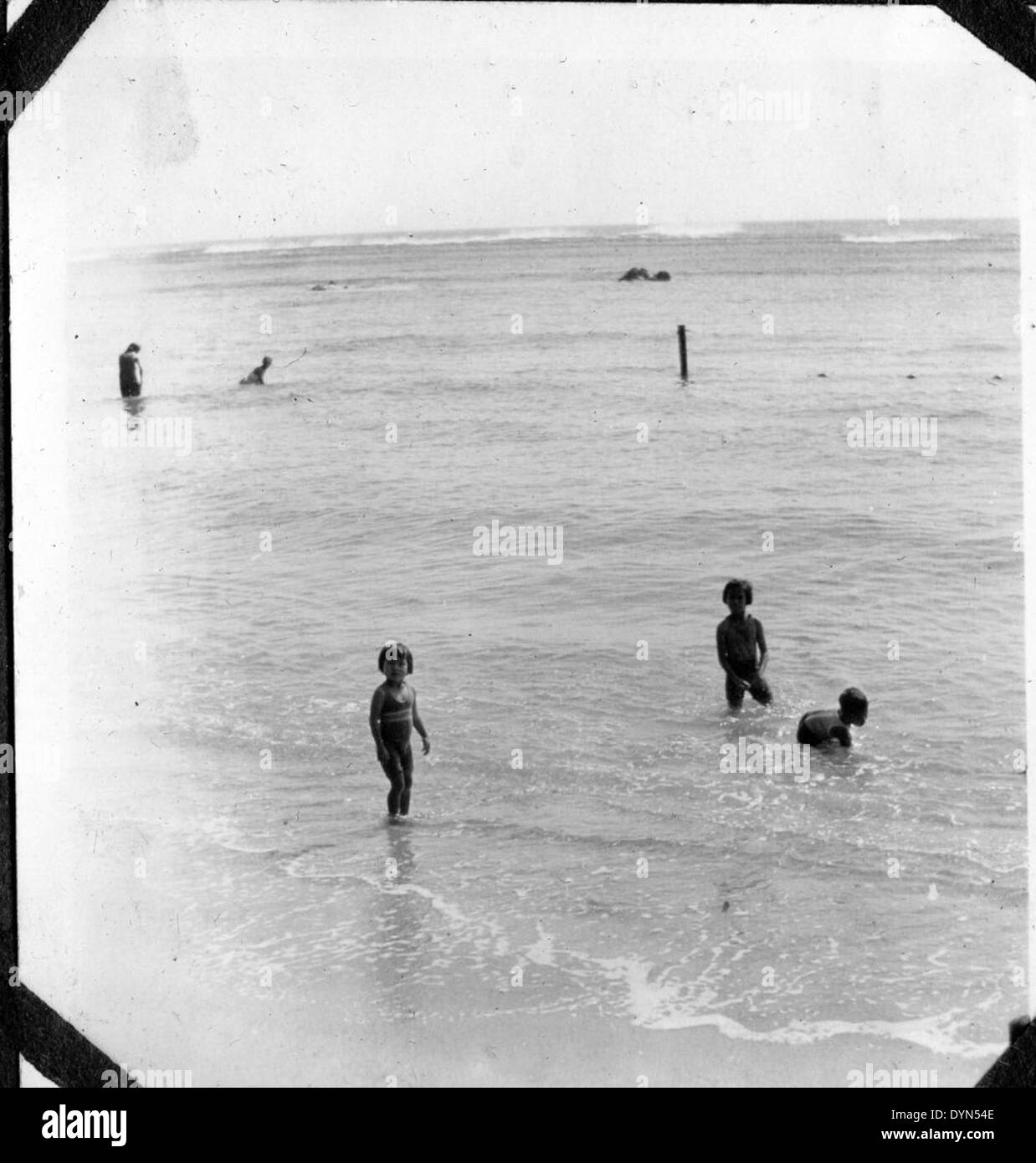 This photo shows a U.S. Navy radioman in the Canal Zone, with Waikiki ...