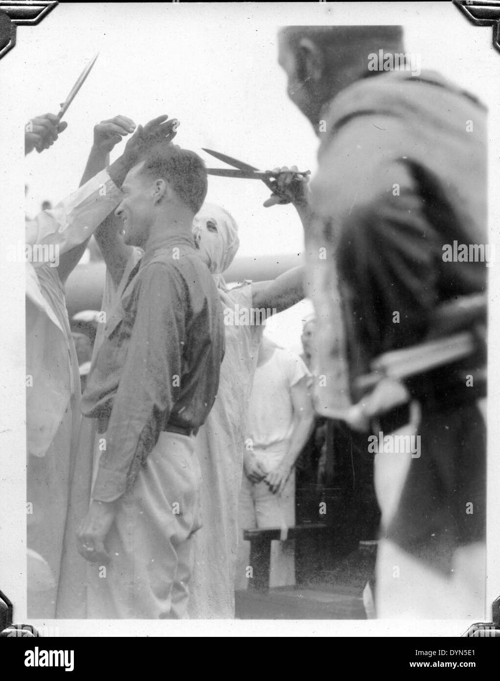 AL 005C 038 USS Saratoga during crossing the line ceremony Stock Photo ...