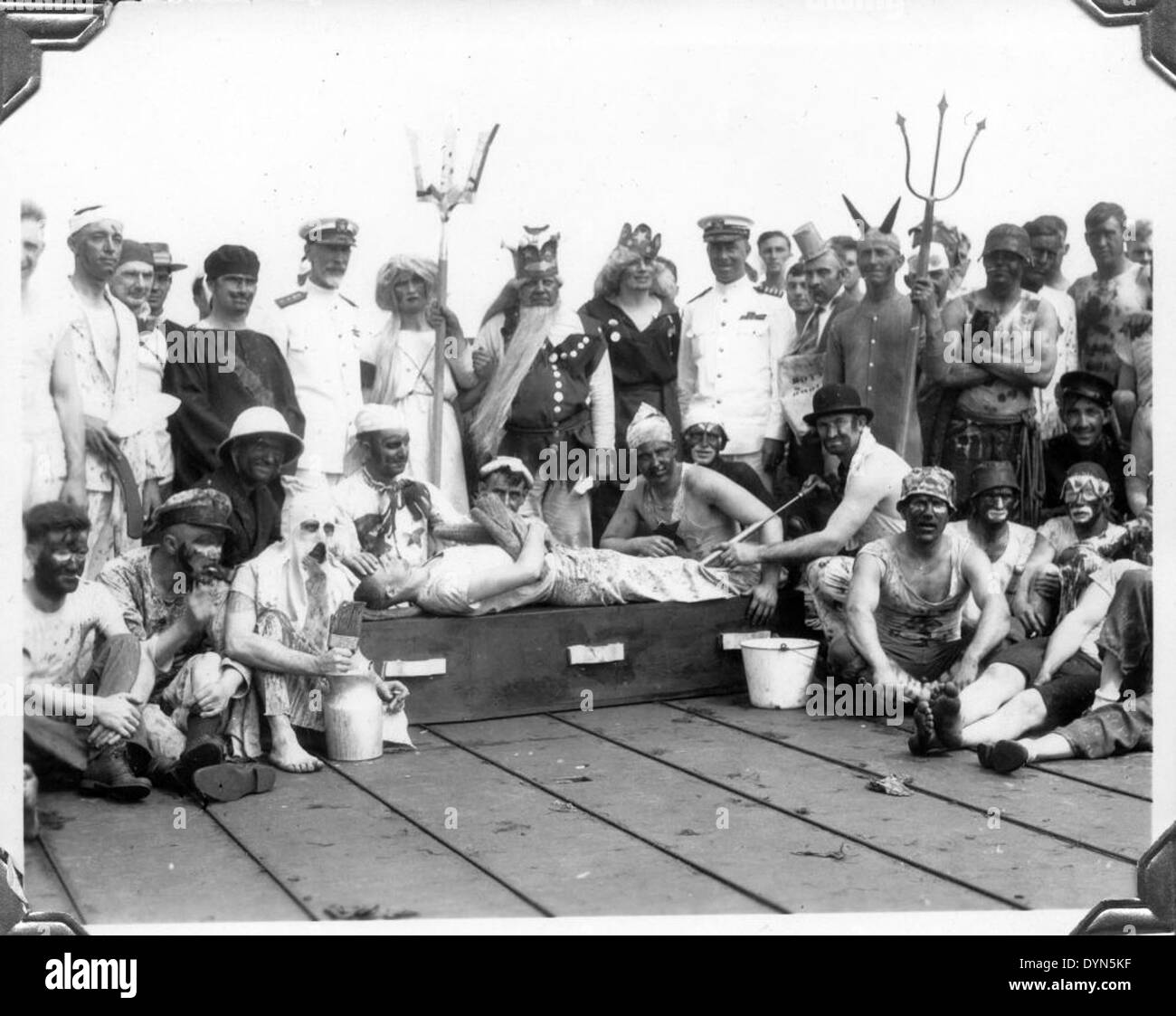 The USS Saratoga participates in a traditional 'Crossing the Line ...