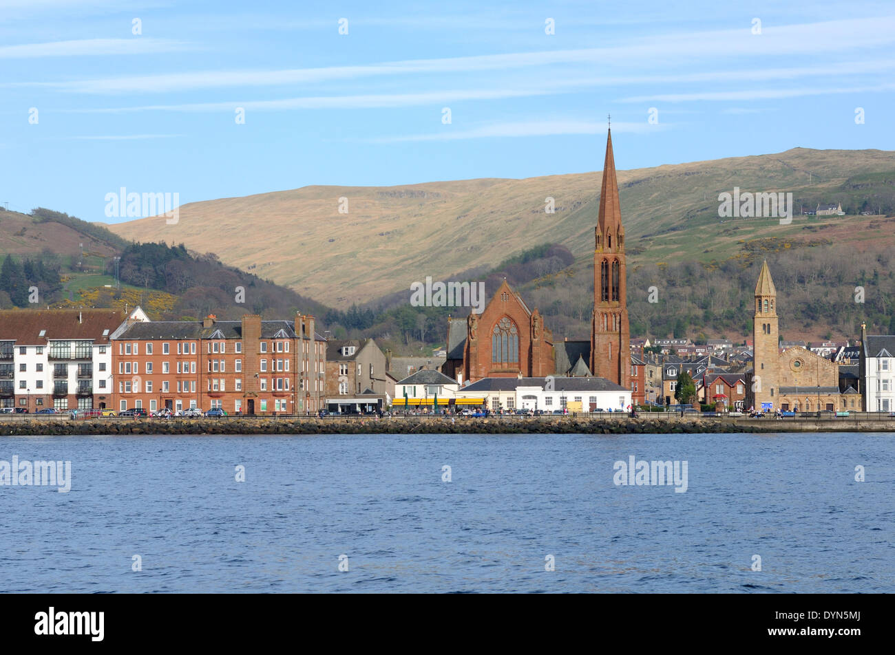 Largs seafront and Clyde estuary, Inverclyde, Ayrshire, Scotland, UK ...