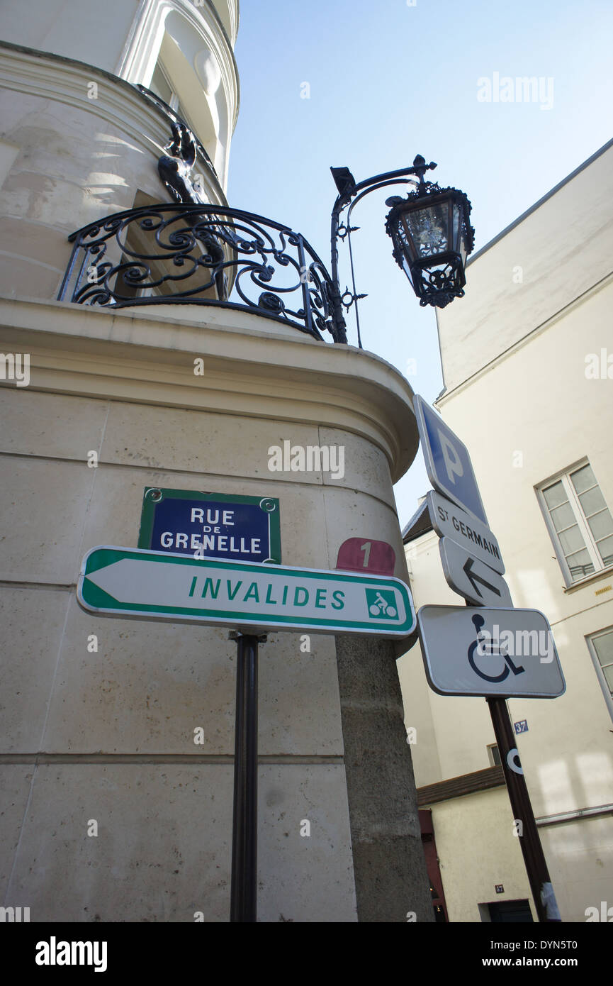 Rue de Grenelle street corner in Paris, France Stock Photo - Alamy