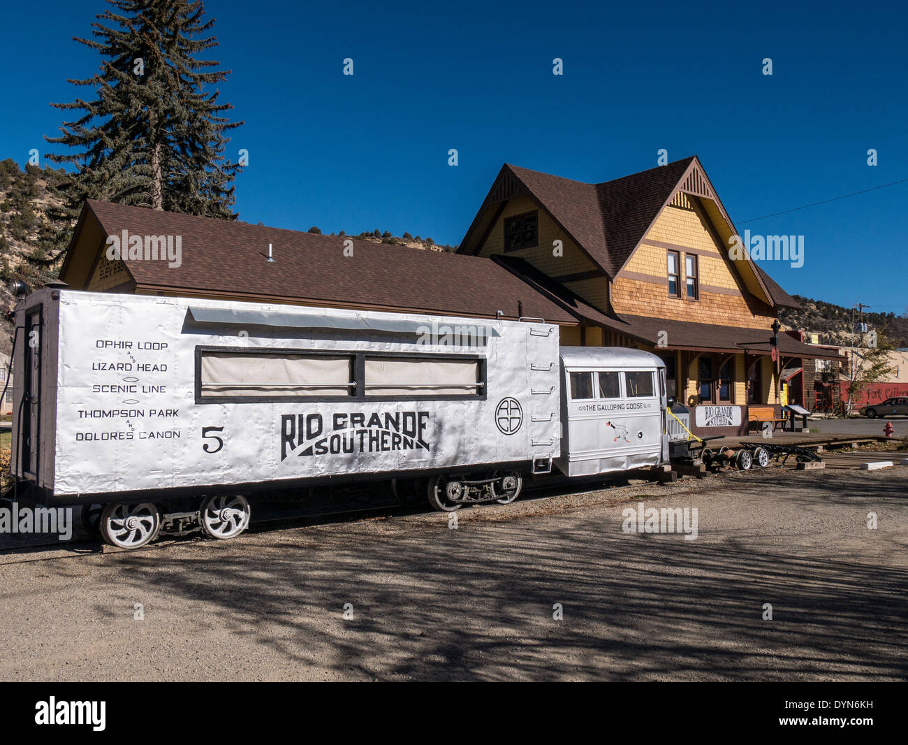 The Galloping Goose Historical Society Museum, Dolores, Colorado Stock ...