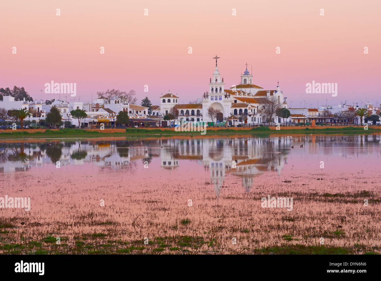 El Rocio village and Hermitage at Sunset Almonte El Rocio El Rocio ...