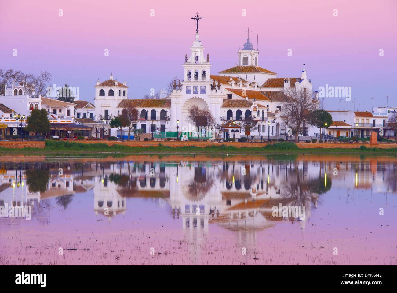 El Rocio village and Hermitage at Sunset Almonte El Rocio El Rocio ...