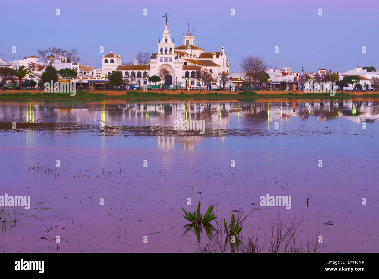 El Rocio village and Hermitage at Sunset Almonte El Rocio El Rocio ...