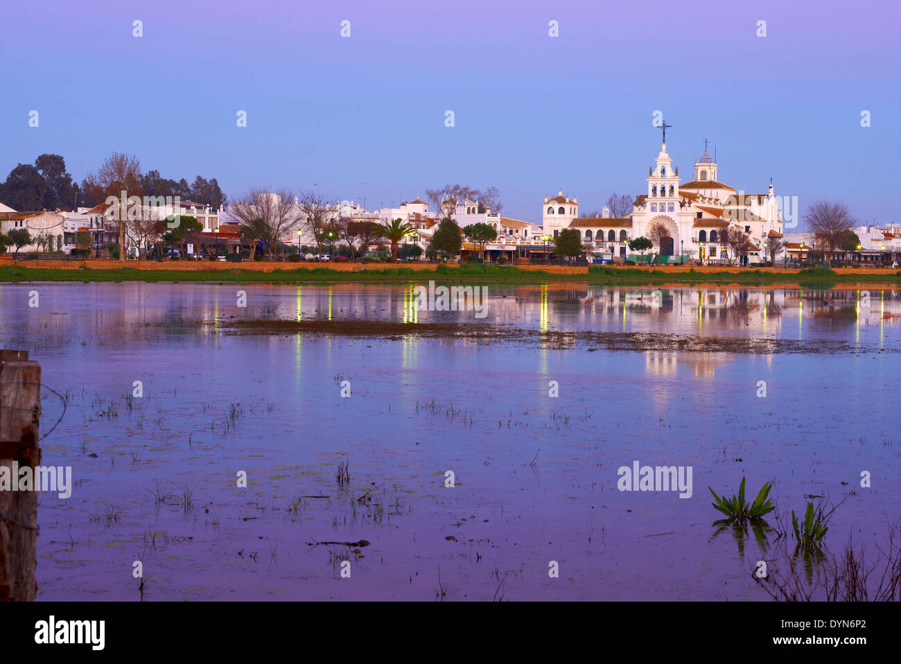 El Rocio village and Hermitage at Sunset Almonte El Rocio El Rocio ...