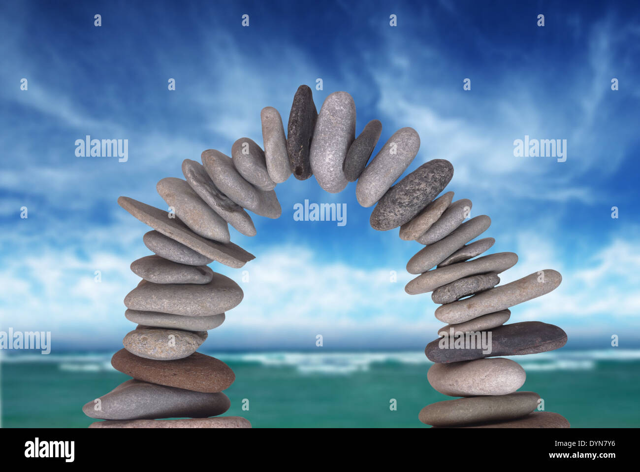 stone bow on a ocean background Stock Photo - Alamy