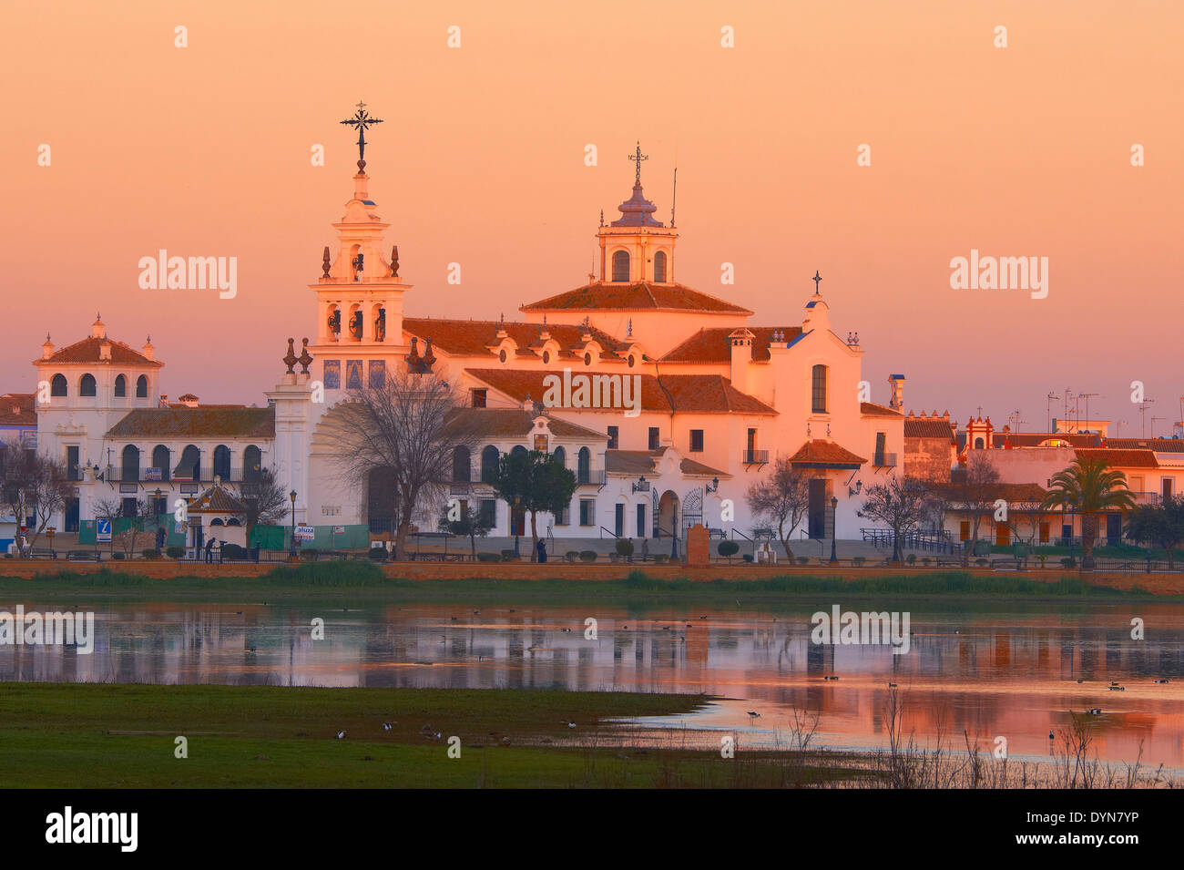 El Rocio village and Hermitage at Sunset Almonte El Rocio El Rocio ...