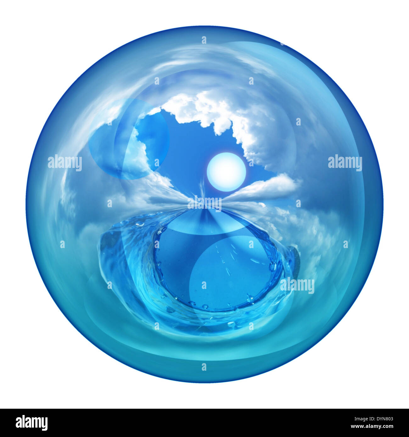 green blue clear ball on white background Stock Photo - Alamy