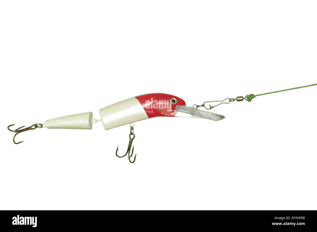 long white red wobbler for fishing on white background Stock Photo - Alamy