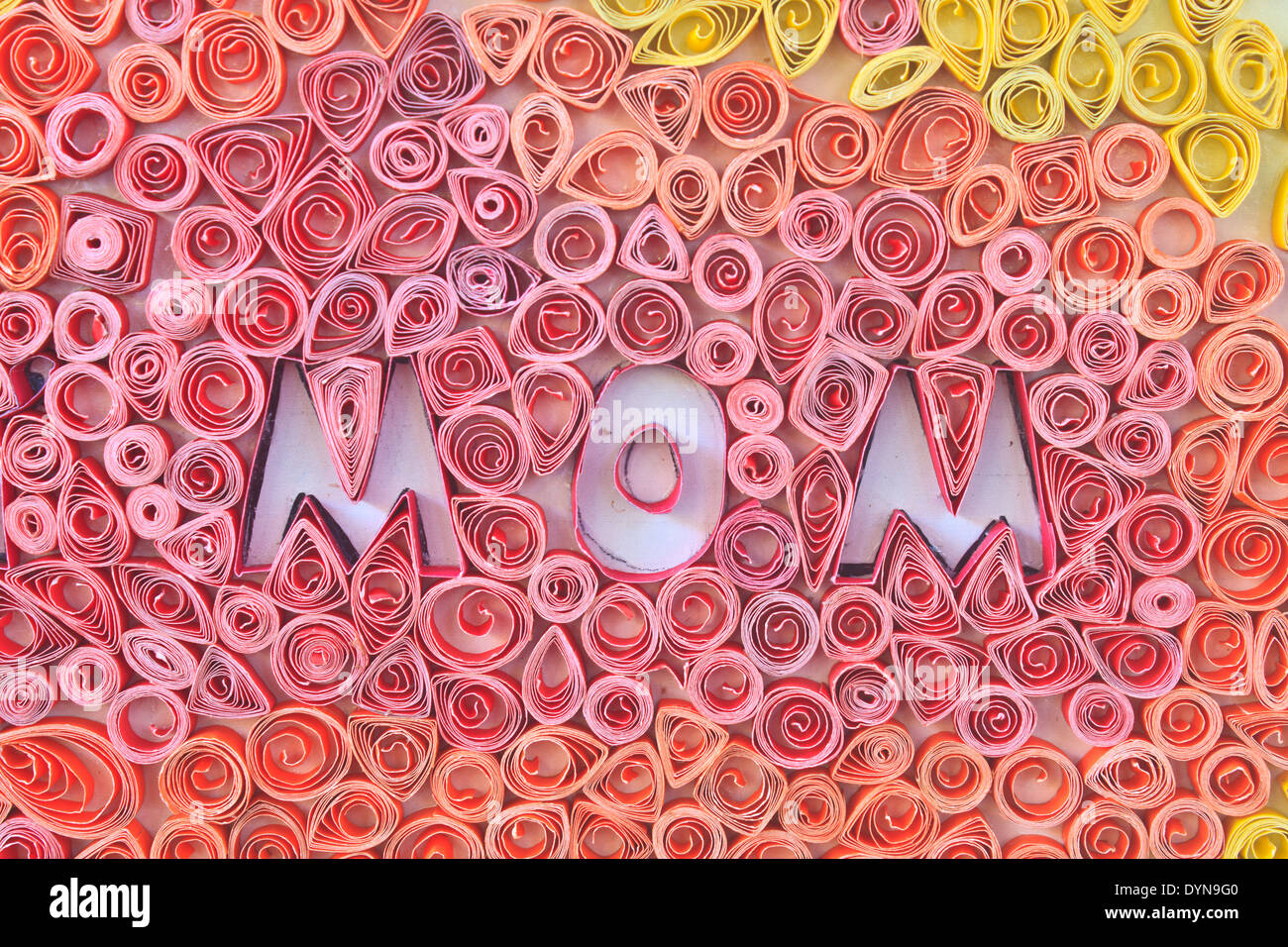 Happy Mother's Day, Word “ MOM “ made from paper Stock Photo - Alamy